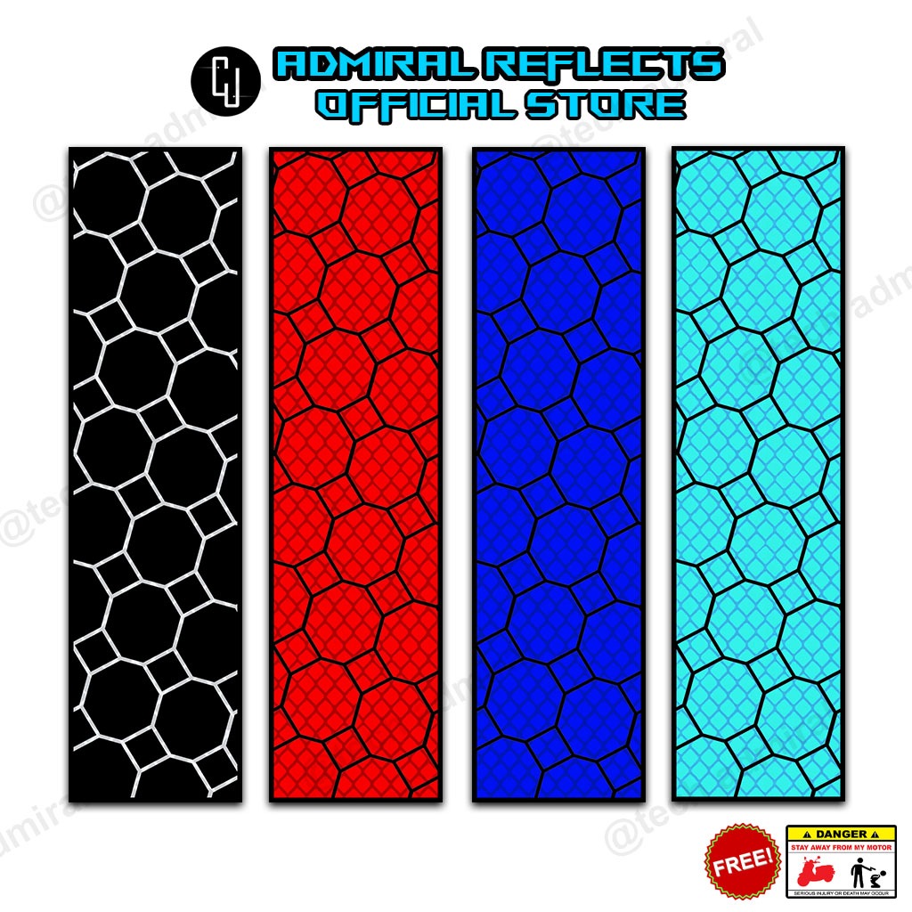 Alloy Top Box Sticker Waterproof Honey Comb (REFLECTORIZED) | Shopee ...