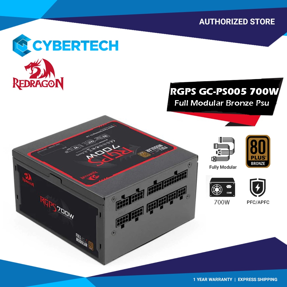 REDRAGON RGPS GC-PS005 700W FULL MODULE 80Plus Bronze Gaming PC Power Supply Black | Shopee ...