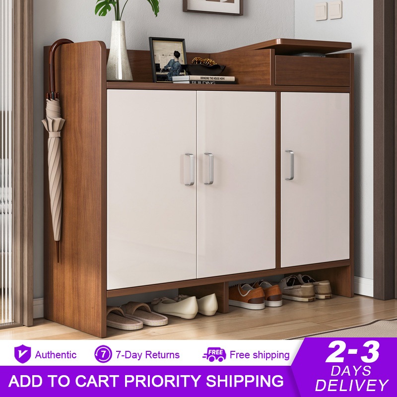 Coospro Multifunction Wooden Shoe Cabinet Storage Organizer | Shopee ...