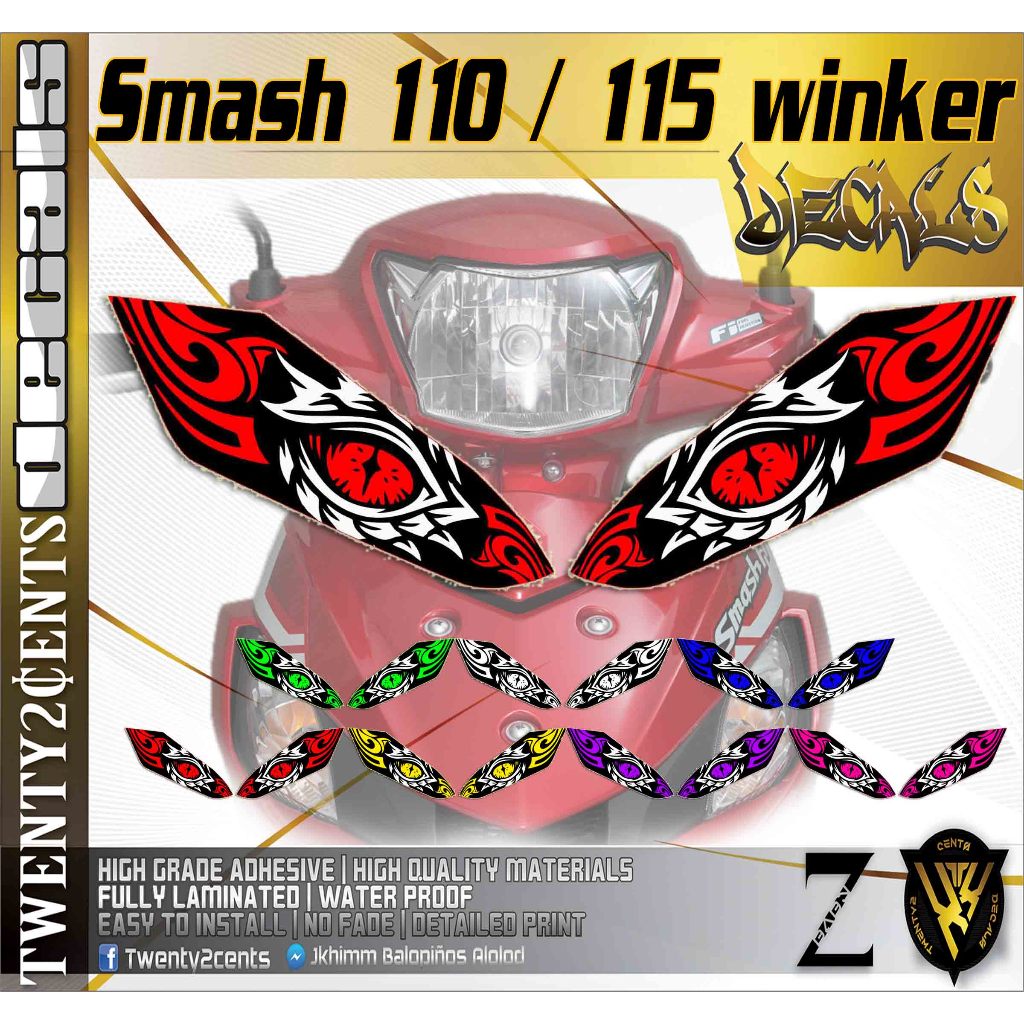 Suzuki Smash 115 winker eye Transparent High-Quality Decal Stickers ...