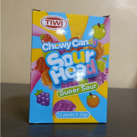Chewy Candy Sour Head Super Sour12 pack 15g | Shopee Philippines