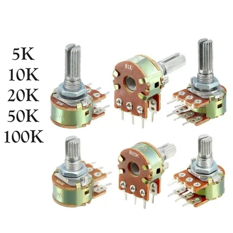5 -10 pcs 15mm 20mm 10k 20k 50k 100k Volume Amplifier Stereo Potentiometer | Shopee Philippines