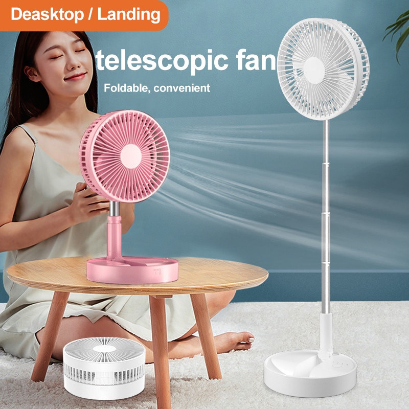 Portable Stand Fan 6in1 Electric Fan USB Rechargeable Folding ...