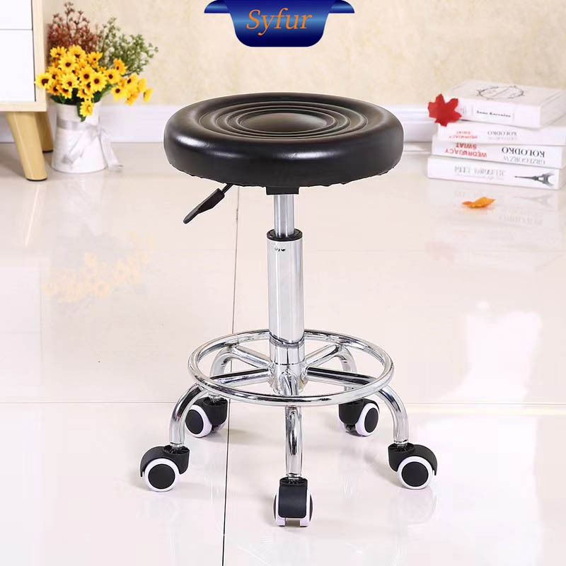 Salon Stool Working Chair Ergonomics Round Stool Leather Swivel ...