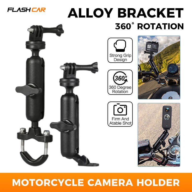 Action Camera Holder Gopro Motorcycle Bracket 360° Rotation Stand For ...