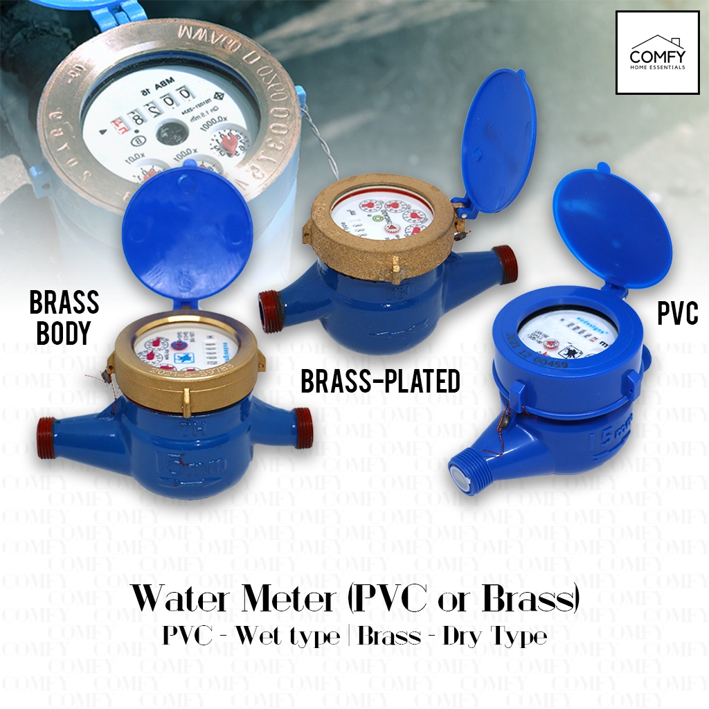 HEAVY DUTY Brass Body/Brass Plated/PVC Water Meter Household Sub Meter ...