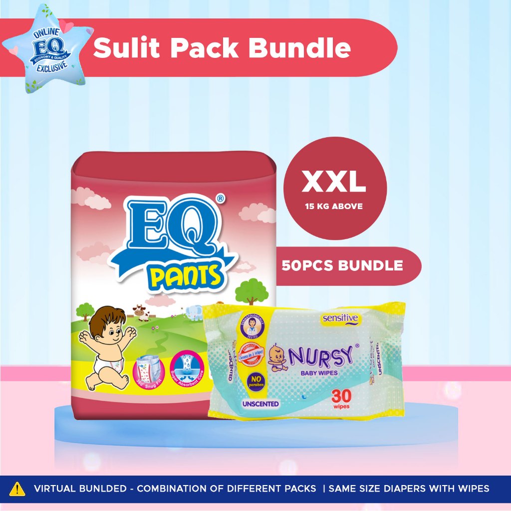 [Online Exclusive] Sulit Pack EQ Pants XXL 50pcs with Wipes | Shopee ...