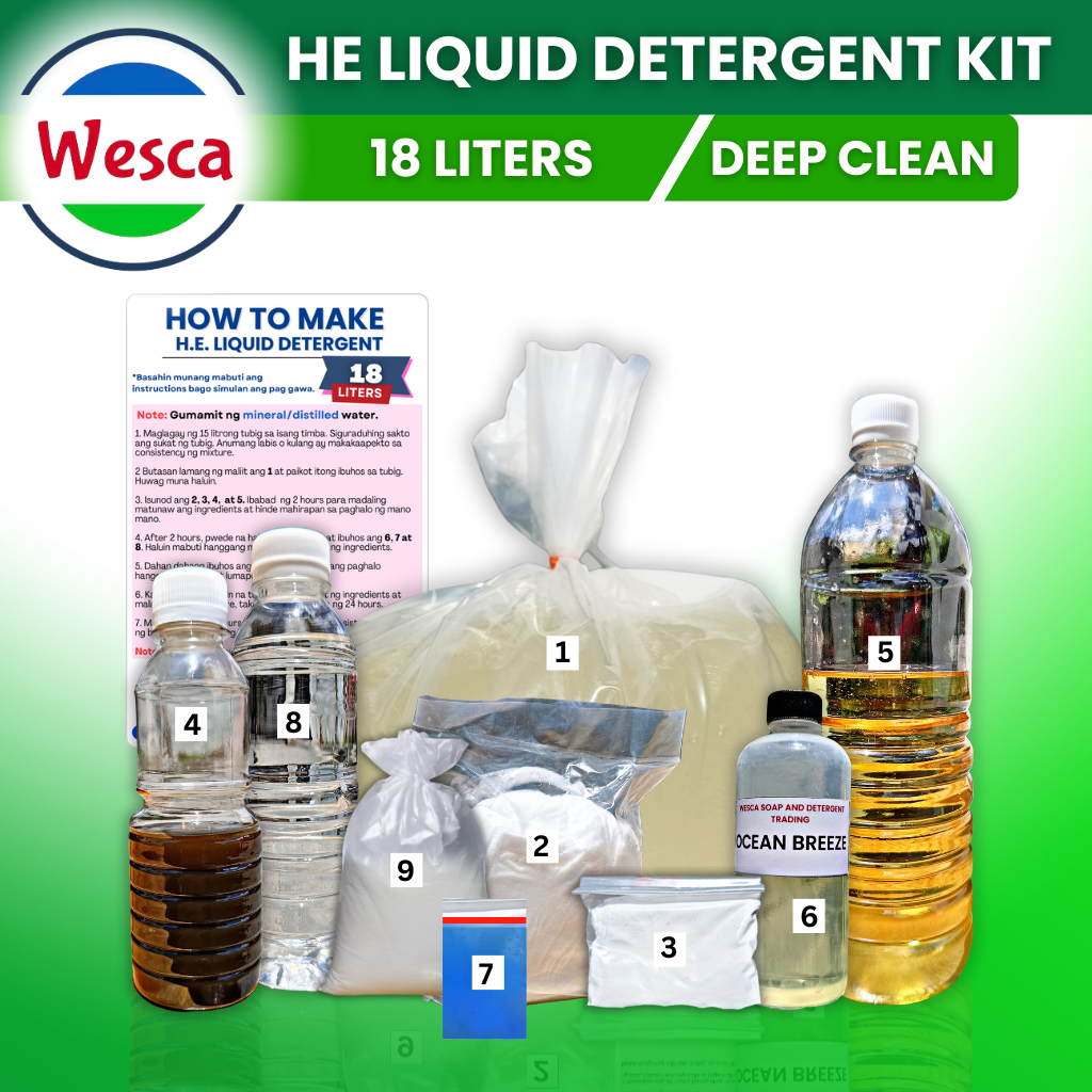 18Liters Yield HIGH EFFICIENCY (HE) Liquid Detergent Kit | Shopee ...