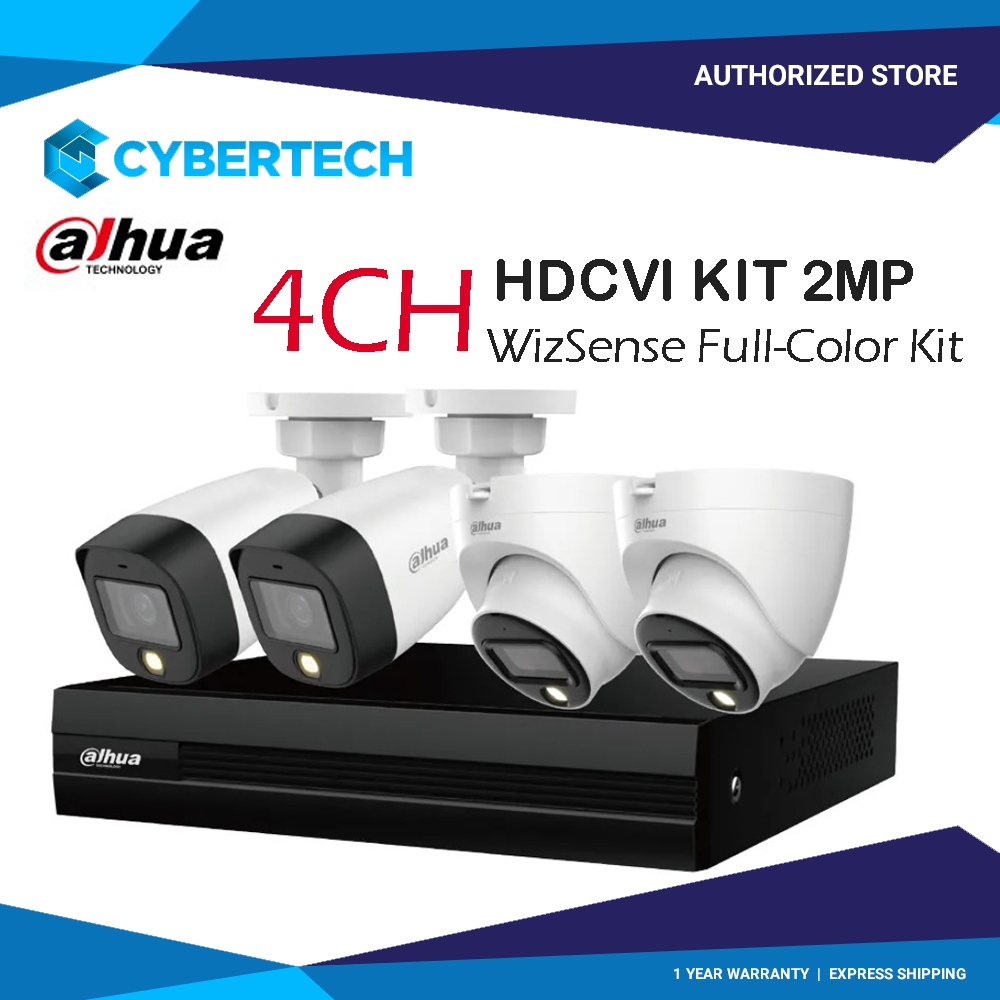 DAHUA 2MP 4Channel 8Channel WizSense Full-Color CCTV Camera Kit ...