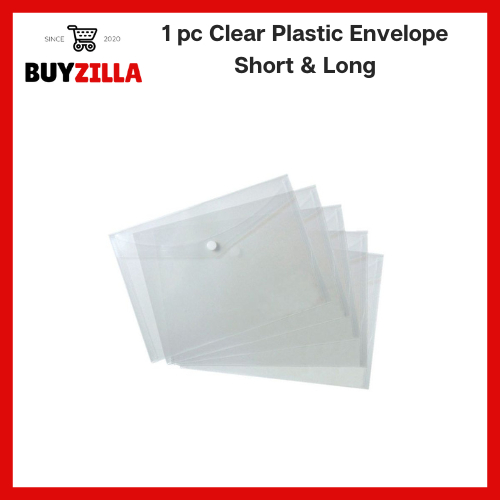BUYZILLA 1pc Plastic Envelope Clear Short & Long | Shopee Philippines