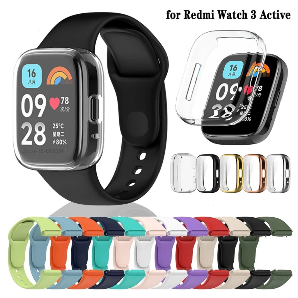 Silicone Watch Strap TPU Case Cover for Xiaomi Redmi Watch 3 Active Redmi Watch 3 sports Strap ...