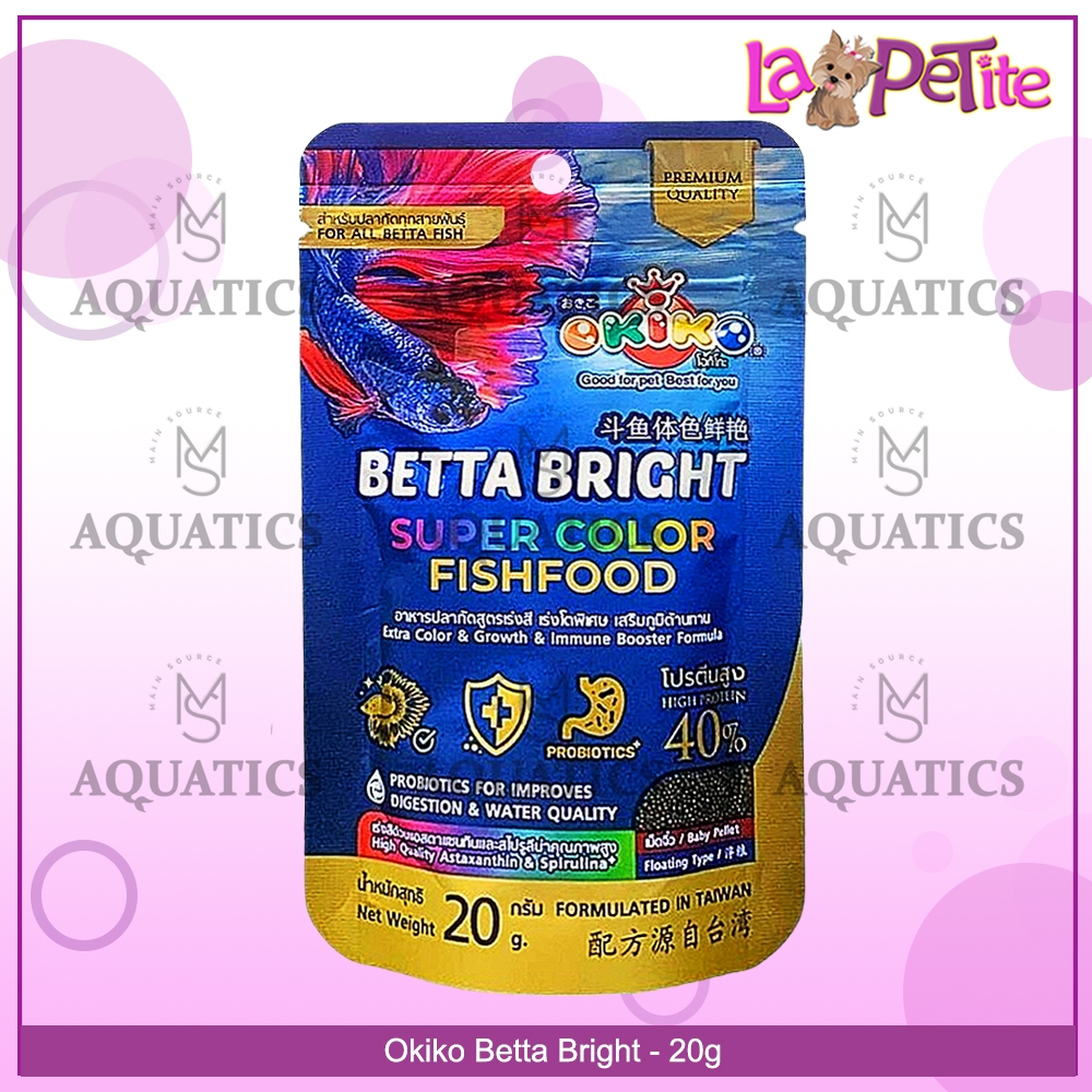 LKJ-MS AQUATICS 20g OKIKO BETTA BRIGHT BETTA FOOD FOR ALL KINDS OF ...