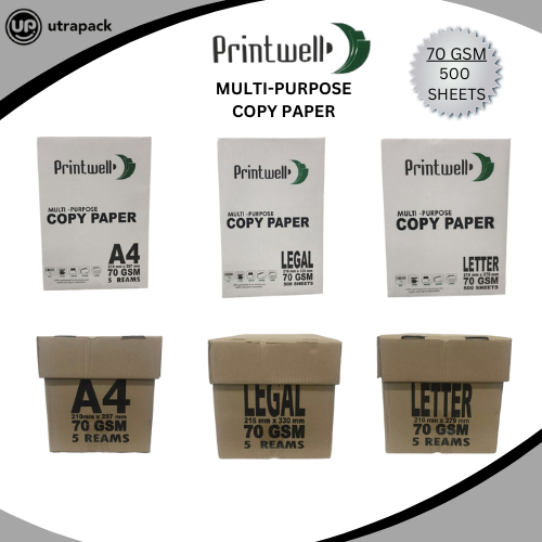 Printwell Copy Paper A4 Size/Long paper / Short paper Bond Paper Ultra ...