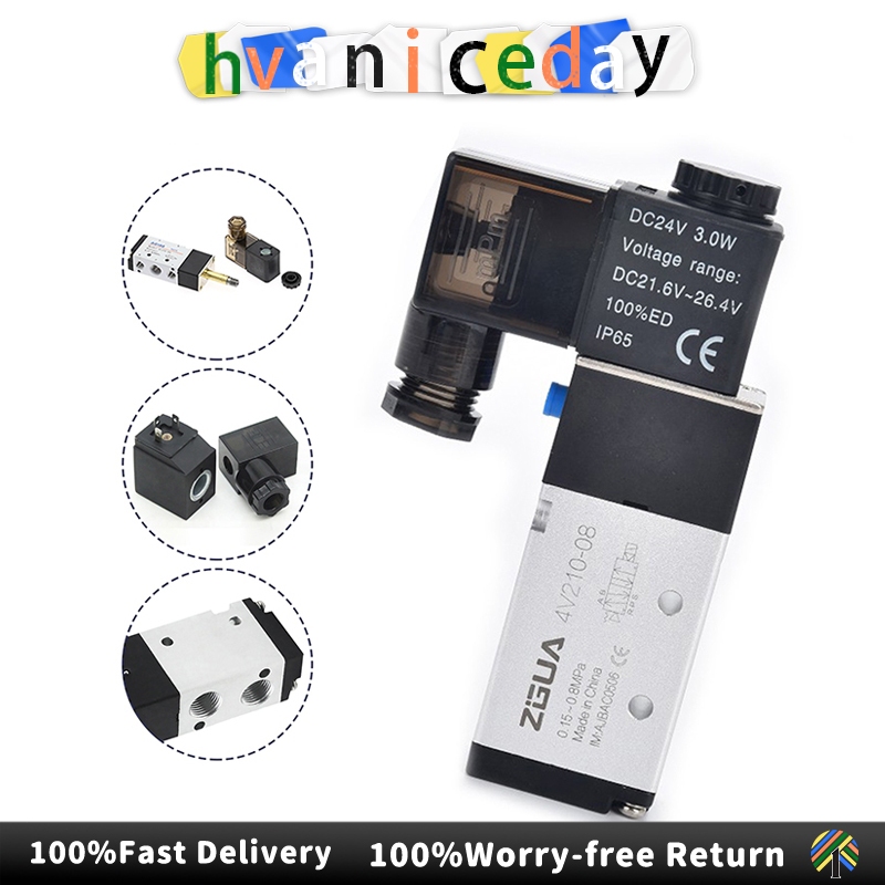 4v210-08 1/4 5 Way 2 Position Port Pneumatic Control Solenoid Valve ...