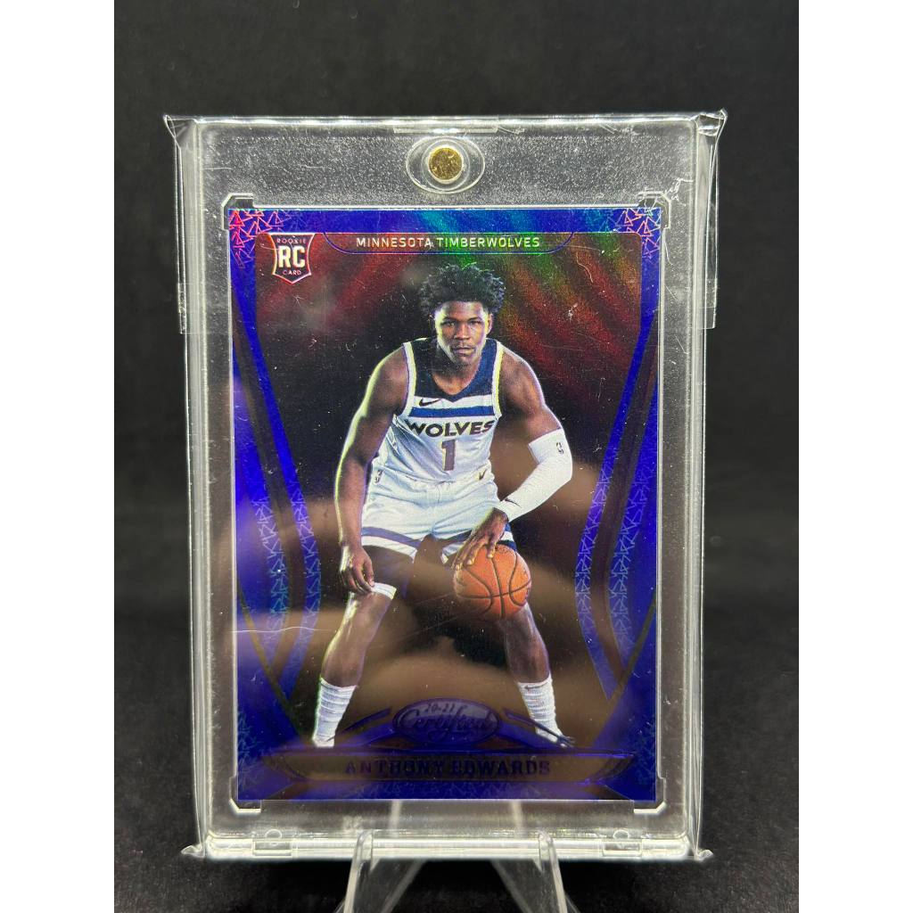 ANTHONY EDWARDS 2020-21 PANINI CERTIFIED MIRROR BLUE COLOR MATCH ...
