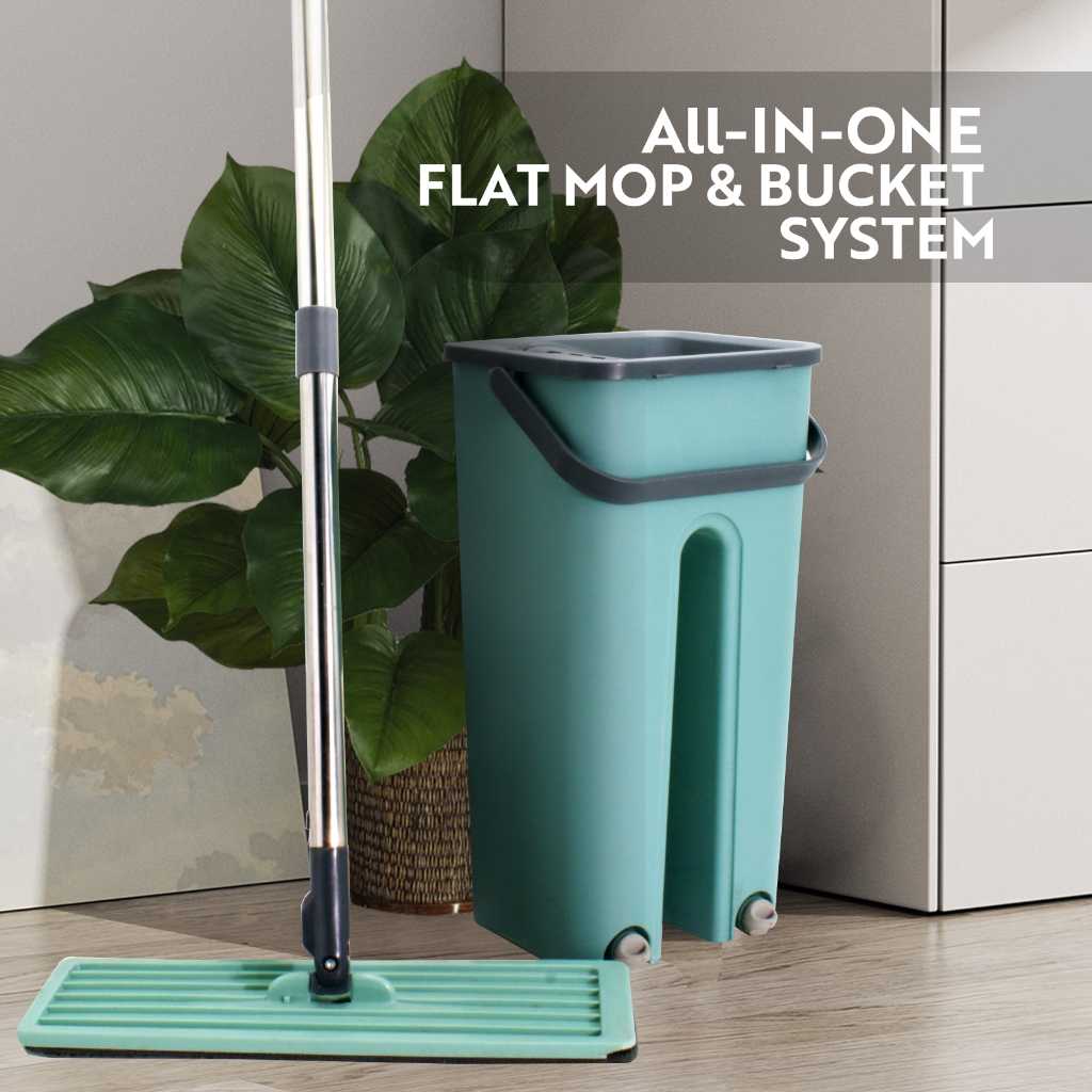 Flat Mop Self Wash Squeeze Dry Floor Cleaning Mop 2in1 360 Spin Mop ...