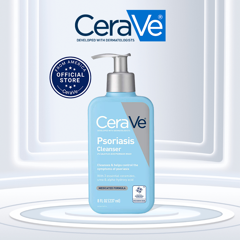CeraVe Psoriasis Cleanser Salicylic Acid Cleanser Exfoliating Ceramide ...