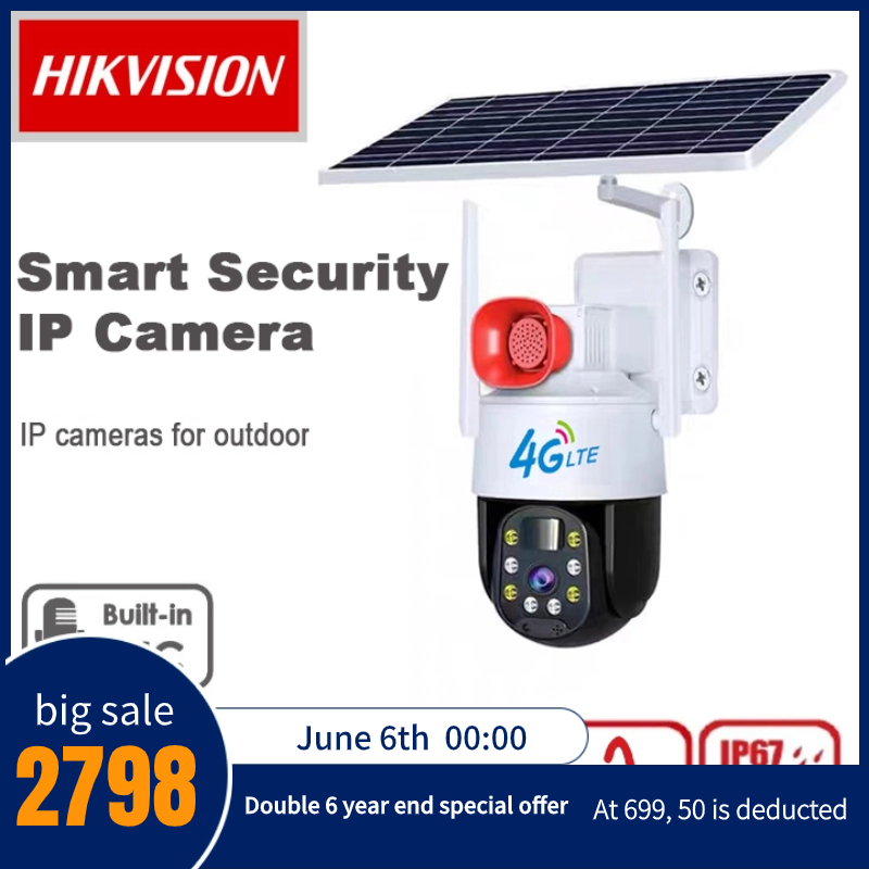 Hikvision Solar Camera 360 Outdoor 4G SIM Card CCTV Camera With Solar ...