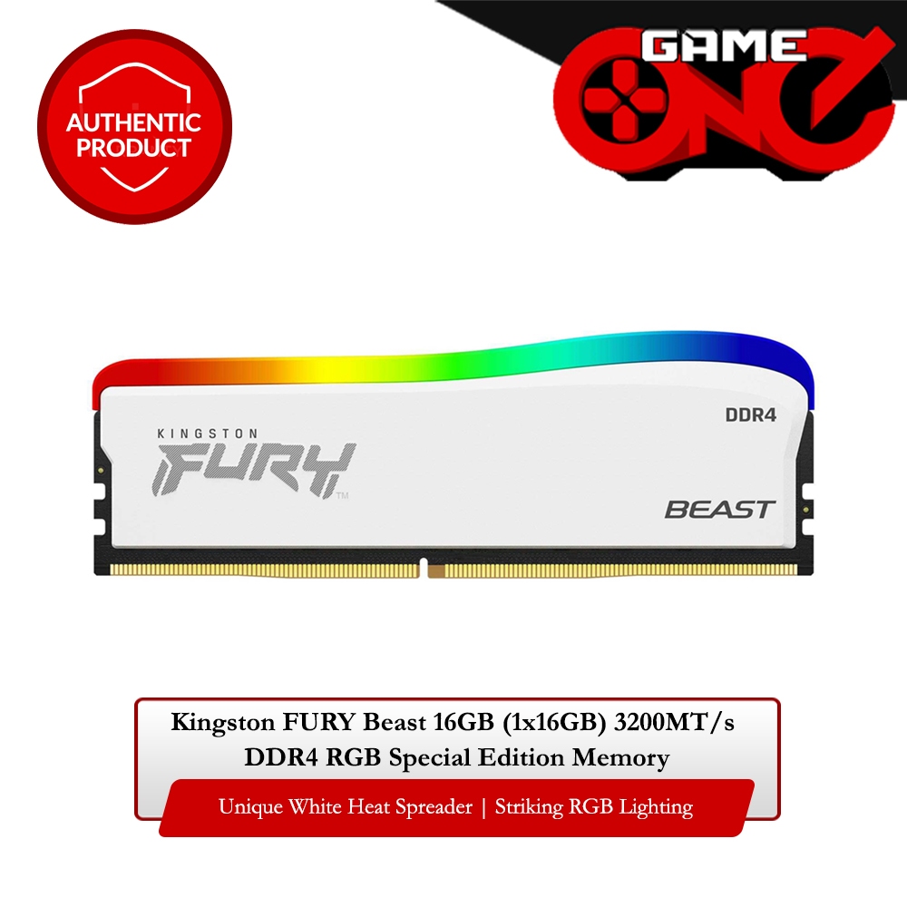 Kingston FURY Beast 16GB (1x16GB) 3200MT/s DDR4 RGB Special Edition Memory (KF432C16BWA/16 ...