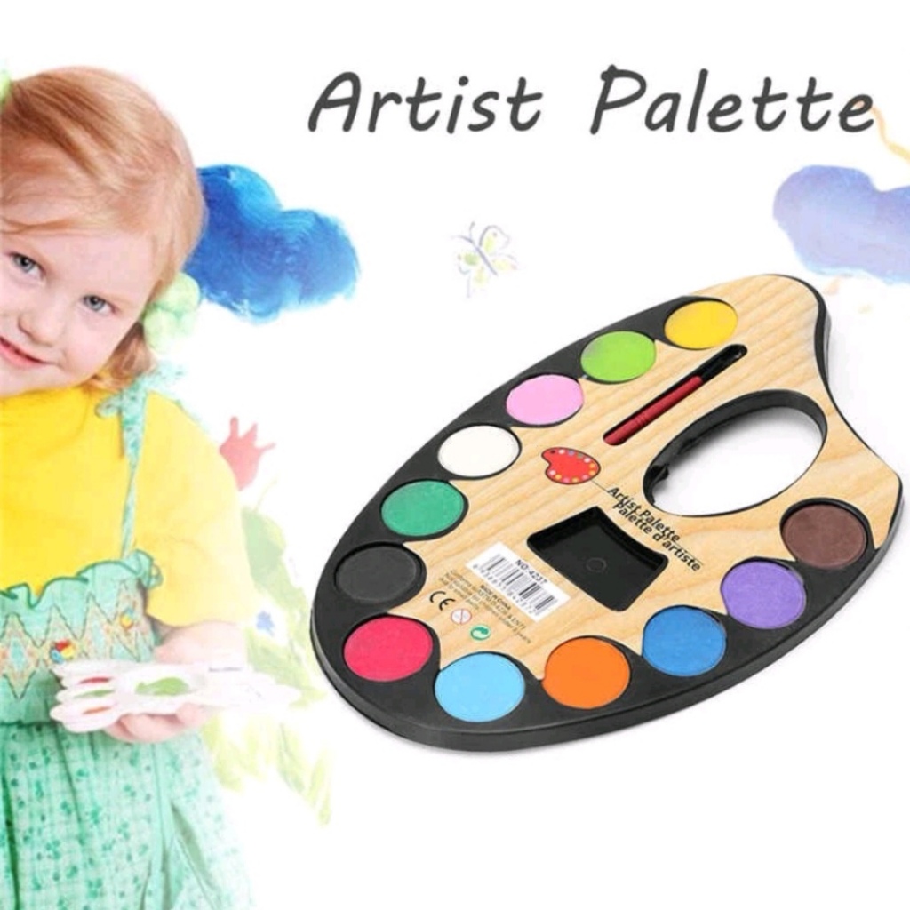 12 Poster Washable Paint Plates Design with Handle Paint Arts 12 Color ...