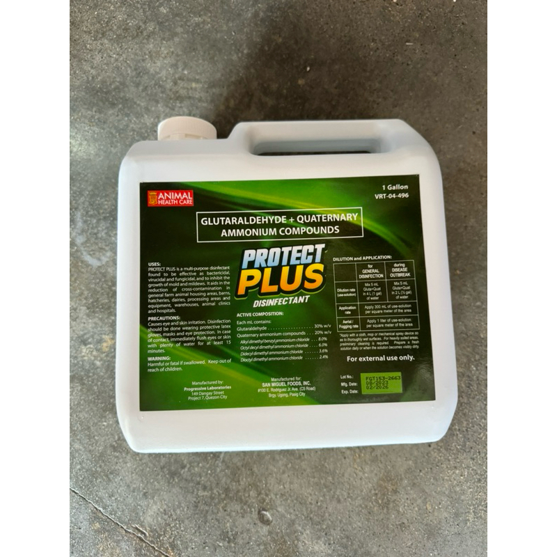 PROTECT PLUS Disinfectant (GLUTA + QUAT COMPOUNDS) 1 Gallon | Shopee ...