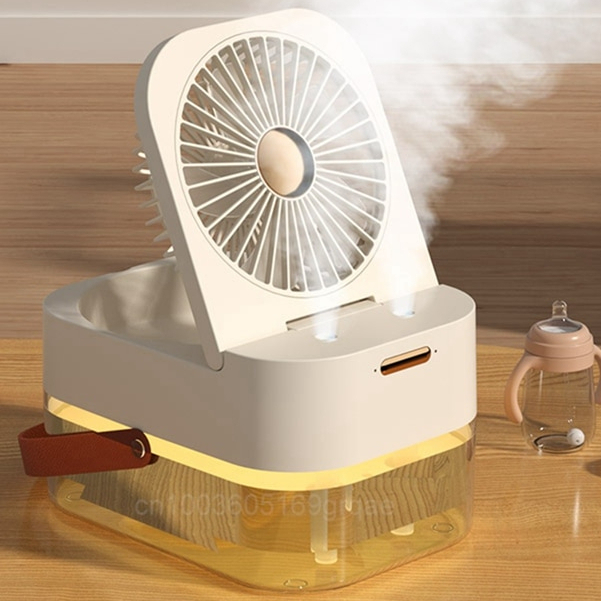Double Spray Mist Fan USB Plug-in Portable Dual Use Humidifier Spray ...