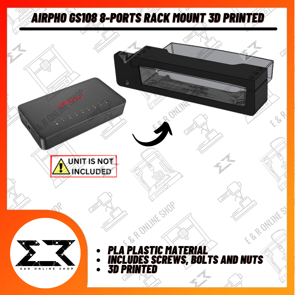 AIRPHO AR-GS108 8-Port Switch Rack Mount 3D Printed | Shopee Philippines