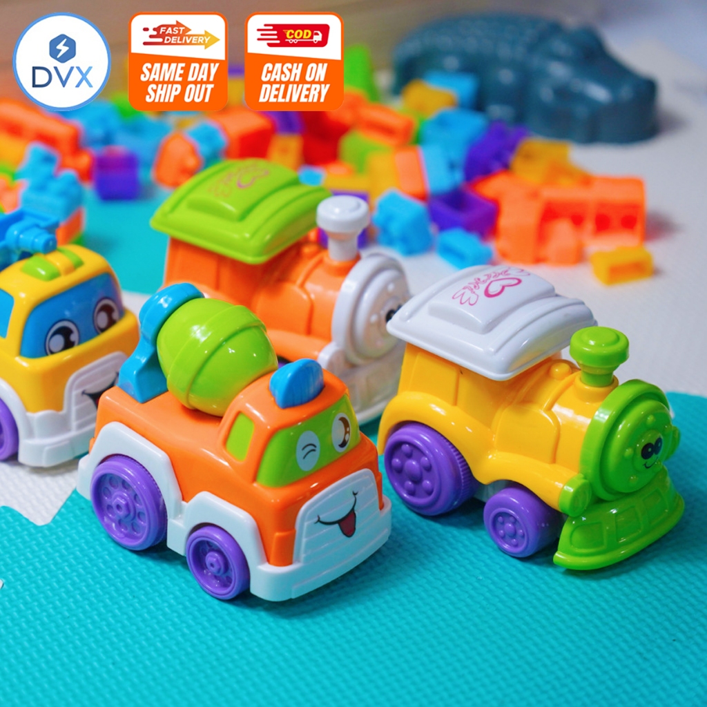 CLC #0792 Plastic Happy Face Cars Toy Truck Hand Pushing Inertia Vehicle Toys Laruan | Shopee ...