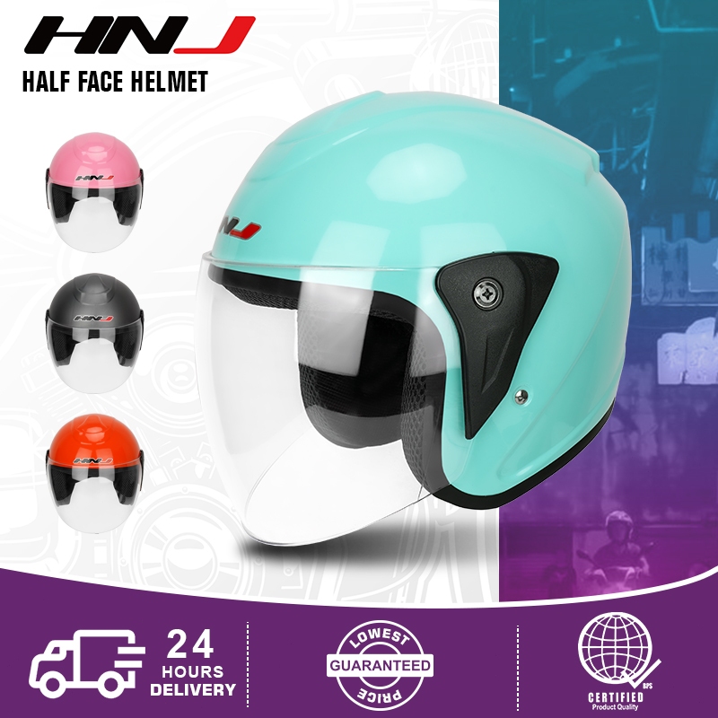 HNJ A4-002 Half Face Helmet For Woman Motorcycle Helmet Single Visor ...