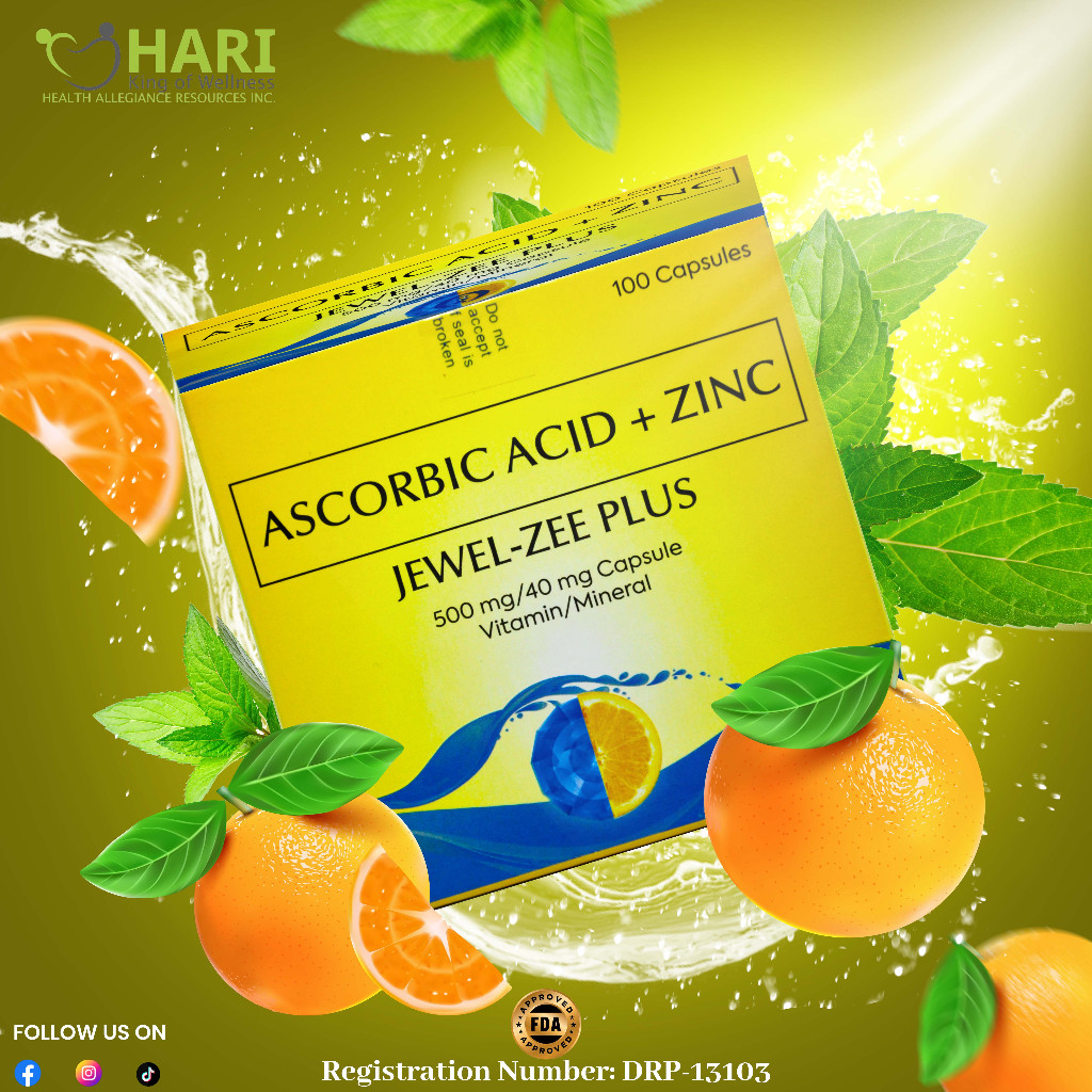 Jewel-Zee Plus [500 mg Sodium Ascorbate + 40 mg Zinc] Vitamin-C + ZInc ...
