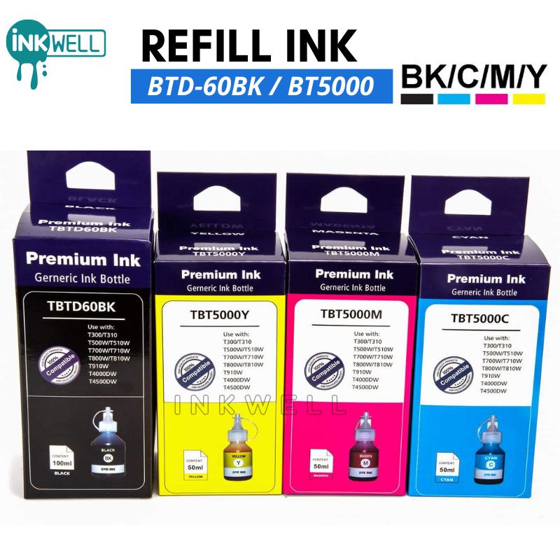Refill ink BTD60BK BT6000 BT5000 DCP-T310 DCP-T710W DCP-T420W | Shopee ...