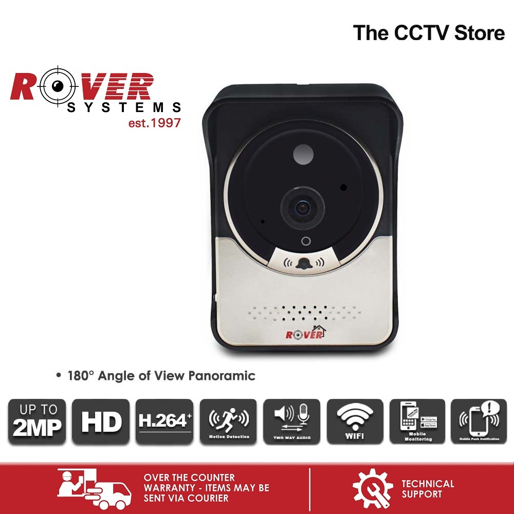 Rover Systems 2MP Smart Video Doorbell 180° Panoramic Fisheye Lens ...