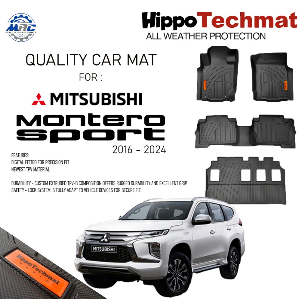 HIPPO TECHMAT for Mitsubishi Montero Sport 2016 - 2024 Deep Dish ...