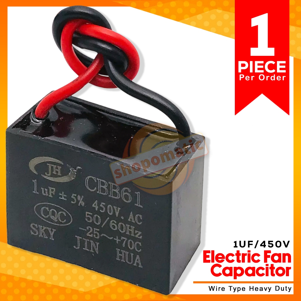 1UF/450V Electric Fan Capacitor Wire Type CBB61 50/60Hz (PER PIECE ...