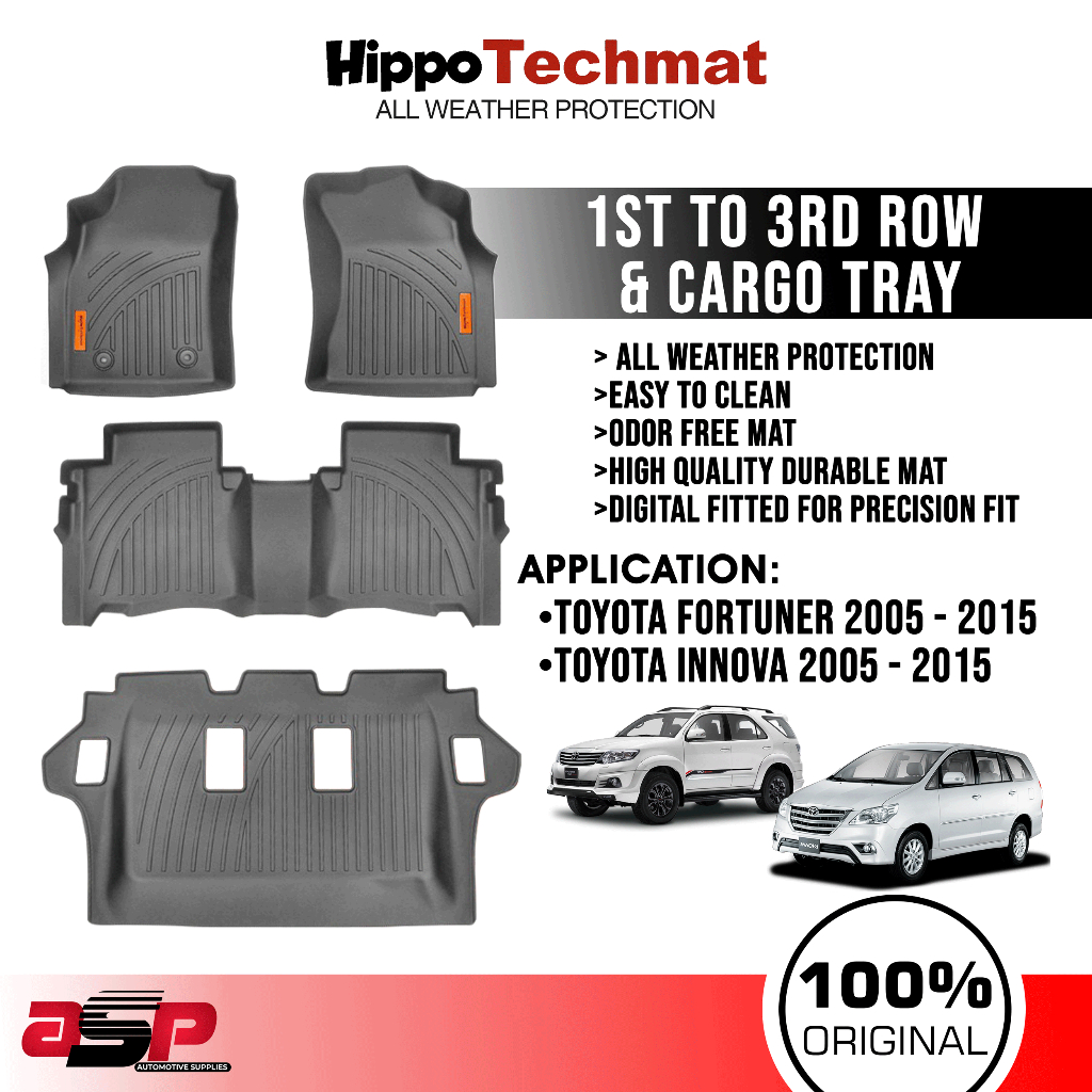 Hippo Techmat Deep Dish Matting for Fortuner / Innova 2005 - 2015 (1st ...