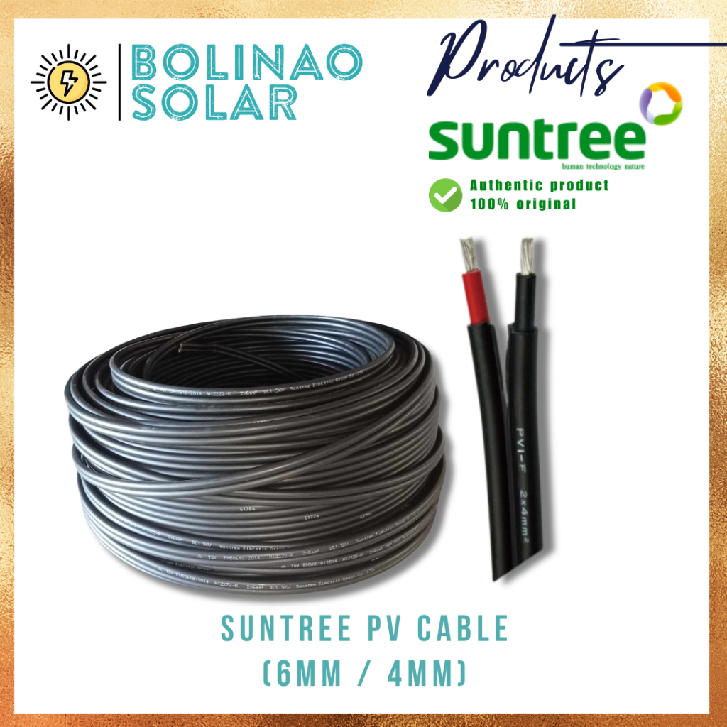 SUNTREE | PV Cable Twin Solar Cable 4mm / 6mm PER METER | Shopee ...
