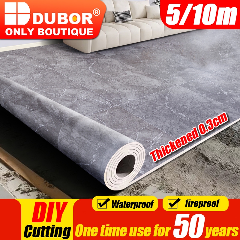 DUBOR DIY cut Floor Stickers 3mm thick Wooden Design 1*5m/10m linoleum ...