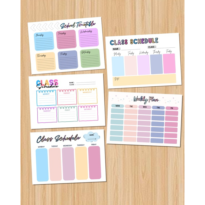 Student’s Notepad (Class Schedule, Weekly Plan & class Timetable ...