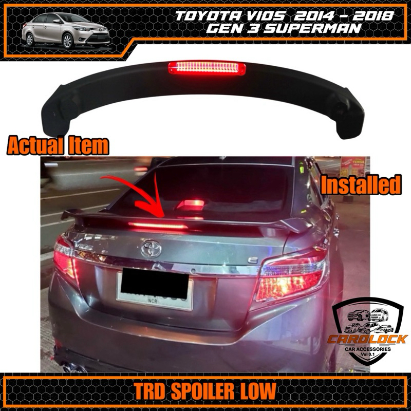 Toyota Vios 2014 - 2018 TRD Spoiler with Light | Shopee Philippines