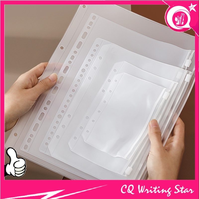 CQ Transparent A5 A6 B5 Ring Binder Pockets Zip Envelope PVC Pouch ...