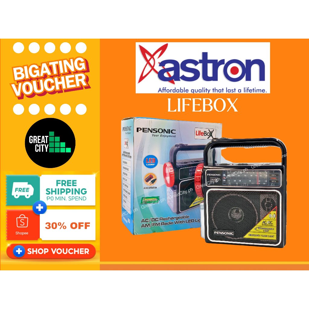 Pensonic/Astron LifeBox AM/FM Radio with Led Light | Shopee Philippines