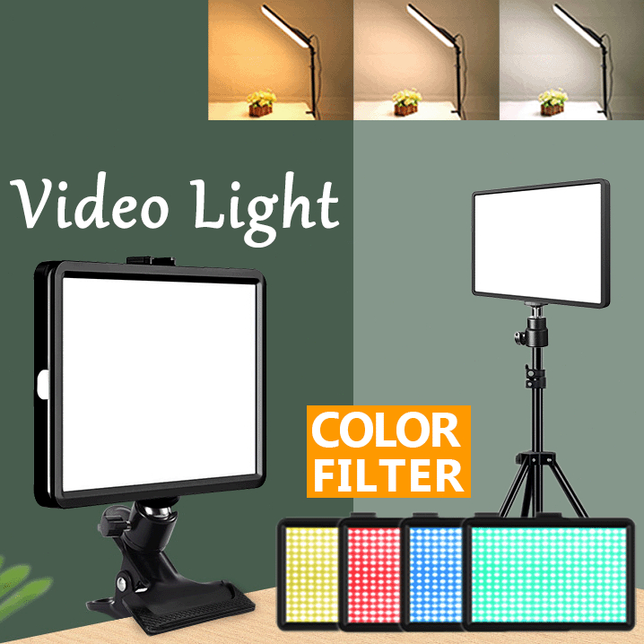 USB Panel Light Photography Dimmable 3300-5600K Color Filter LED Video ...