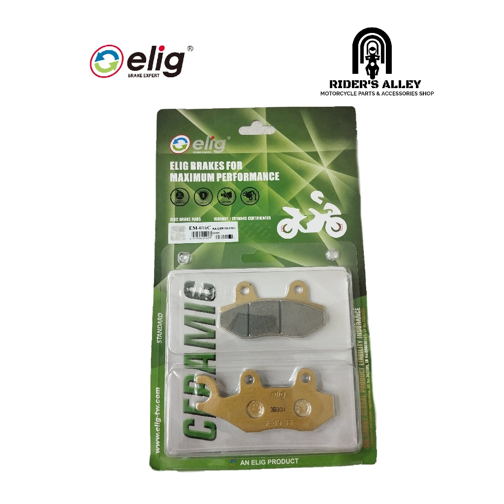 ELIG Ceramic Brake Pad (Raider 150 Carb. Front/Newer RAIDER 150 Fi ...