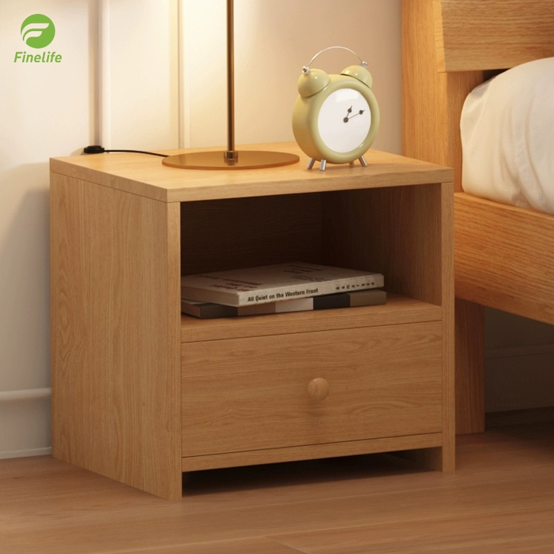 Finelife Solid Wood Bedside Table Small Bedside Cabinet Minimalist ...