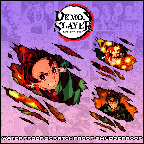 [ TANJIRO ] SCRATCH DESIGN WATERPROOF STICKER | DEMON SLAYER ...
