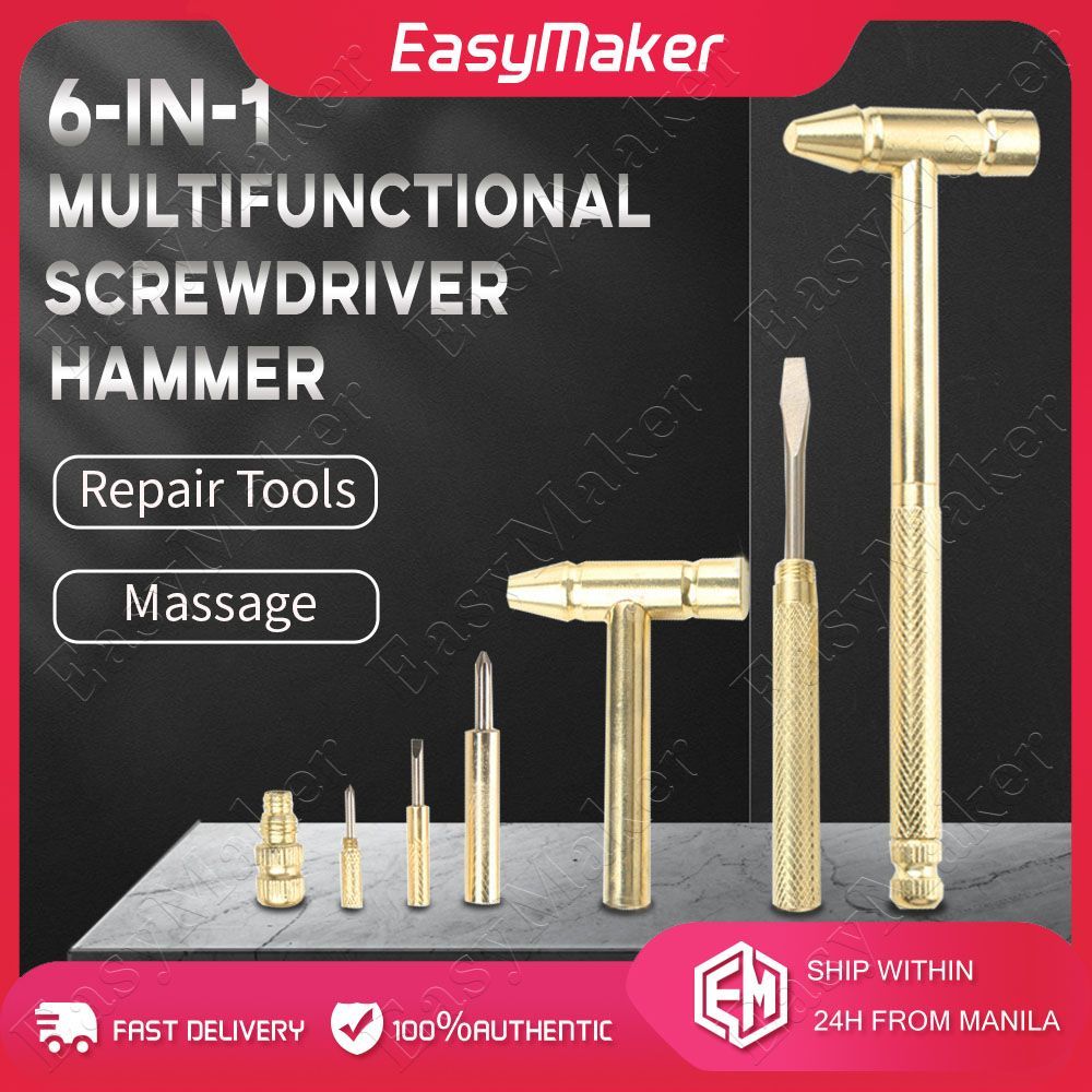 6-in-1 Multifunctional Floral Hammer & Screwdriver Tool Set Claw Hammer ...