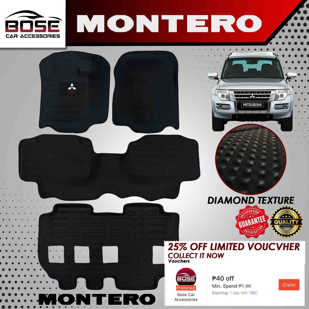 5D Diamond Car Deep Dish Matting for Mitsubishi Montero 2016 - Onwards ...