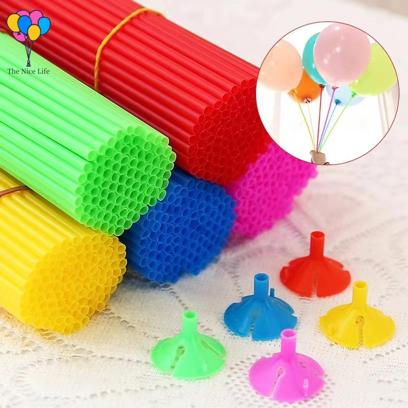 10pcs 40CM Multicolor Balloon Stick Balloon Holder Sticks with Cup for ...