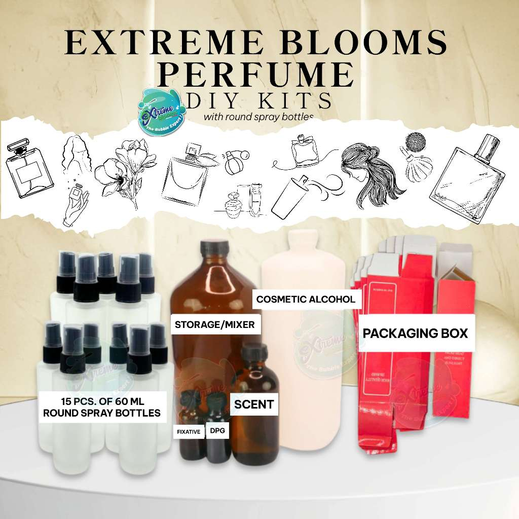 EXTREME BLOOMS DIY Perfume Kits For Men and Women 60ML Yield (Round ...