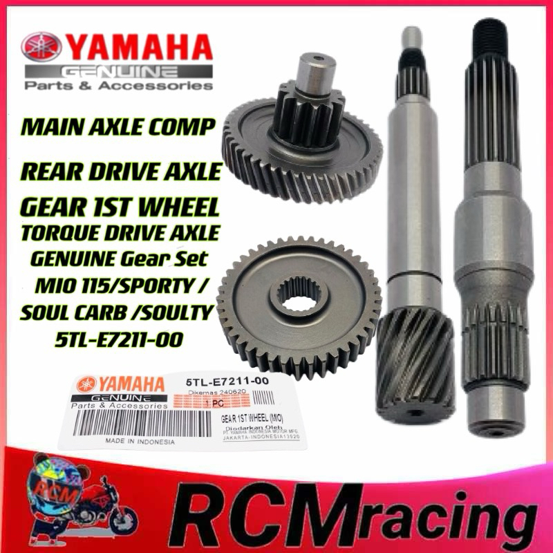 GENUINE Gear YAMAHA Set FOR MIO 115/SPORTY /SOUL CARB DRIVE AXLE GEAR ...